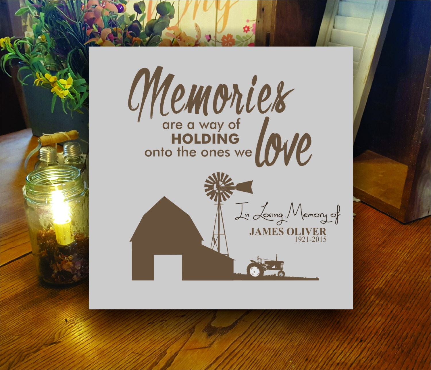 Personalized Farming Memorial Sign, Farm Memories Sympathy Gift, Perso ...